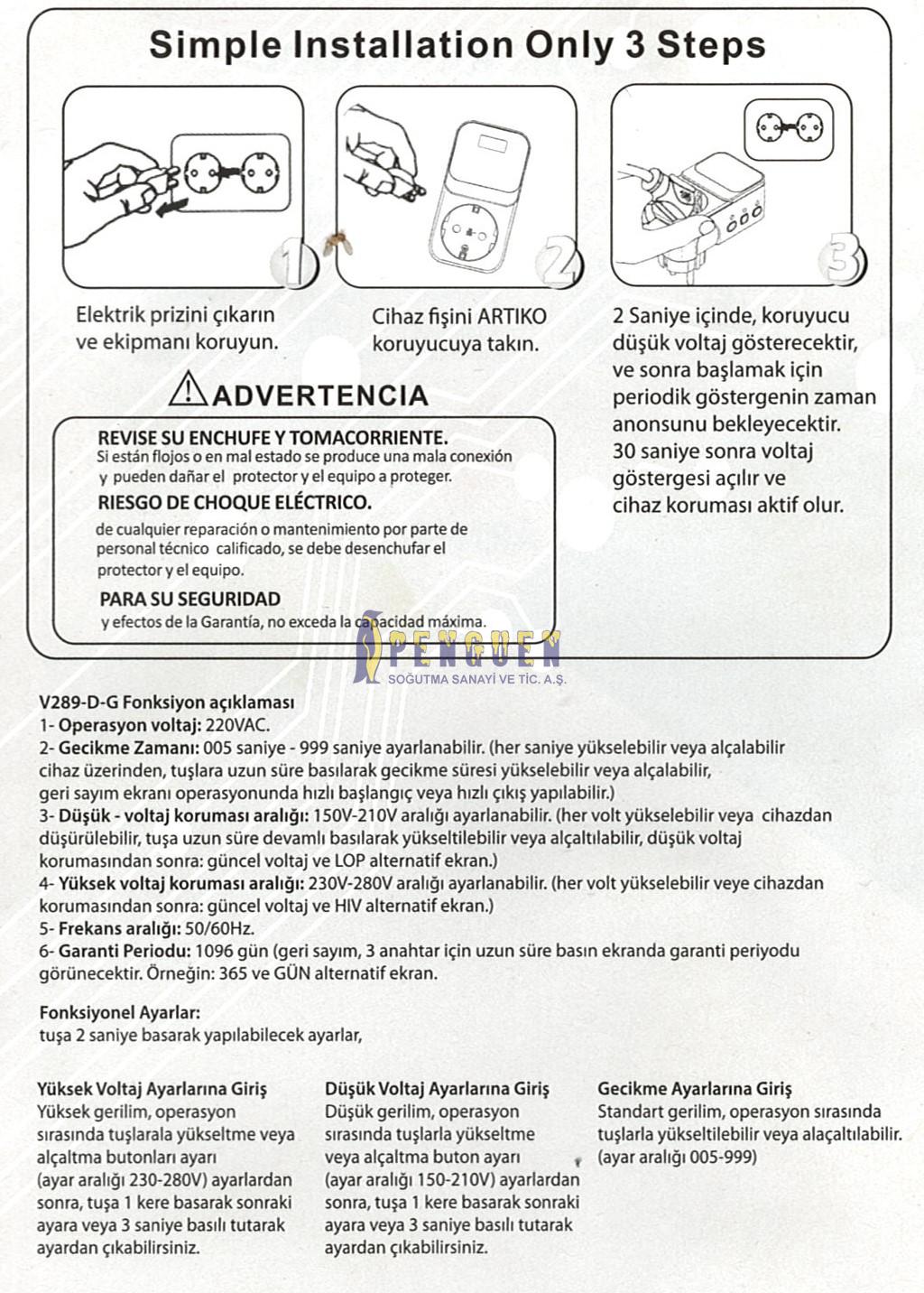 Artiko Dijital Ayarlanabilir Voltaj Koruyucu - 9.49 Dolar + KDV